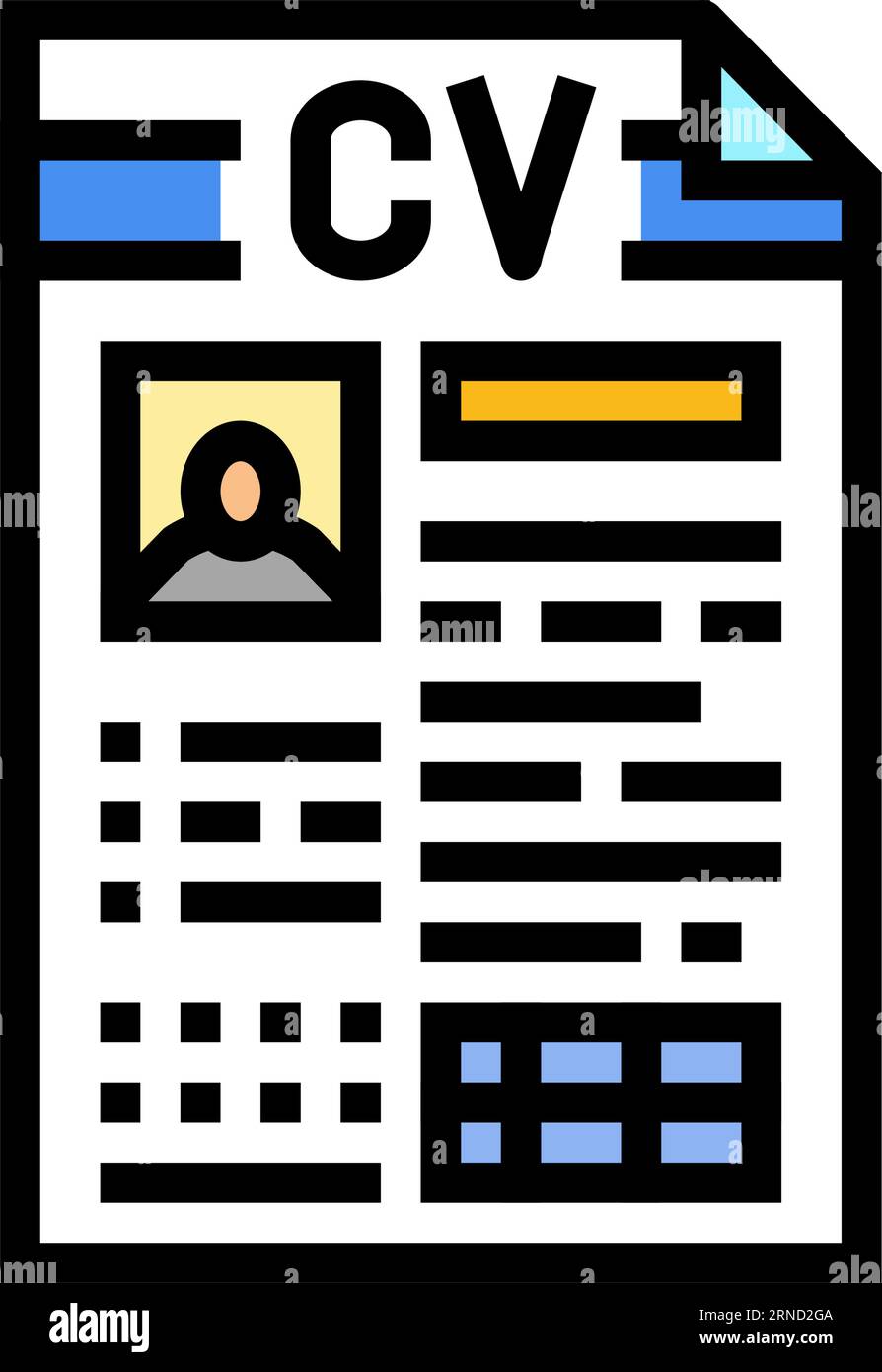 resume document interview job color icon vector illustration Stock ...