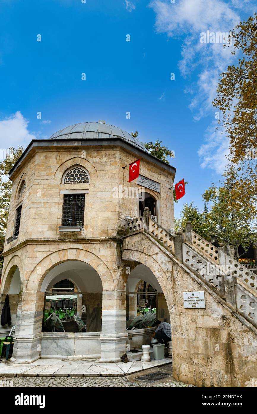 Koza Han architecture, a historic caravanserai in Bursa, Turkey Stock ...