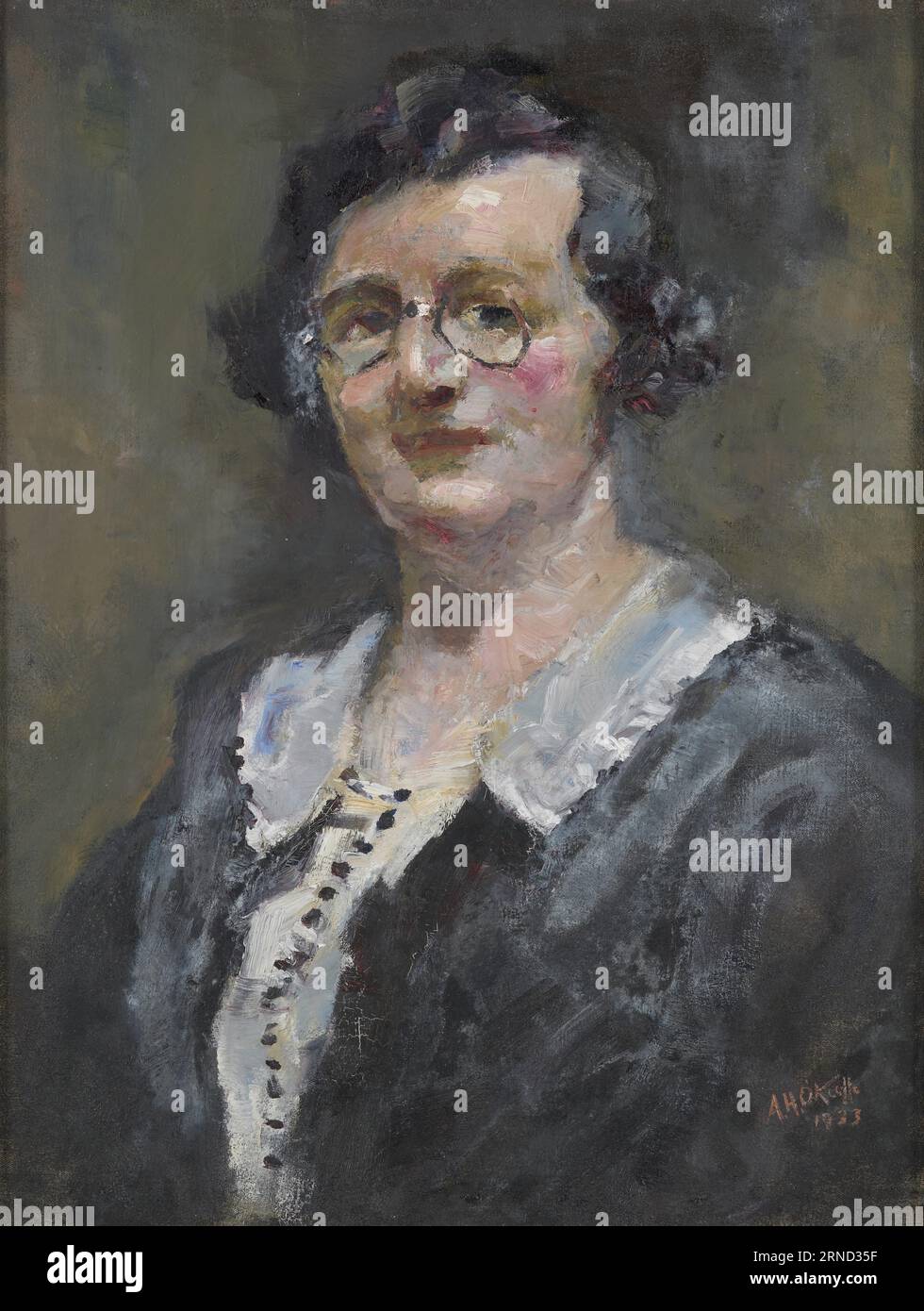 Portrait of Miss I. Robertson 1933 by Alfred Henry O'Keeffe Stock Photo ...