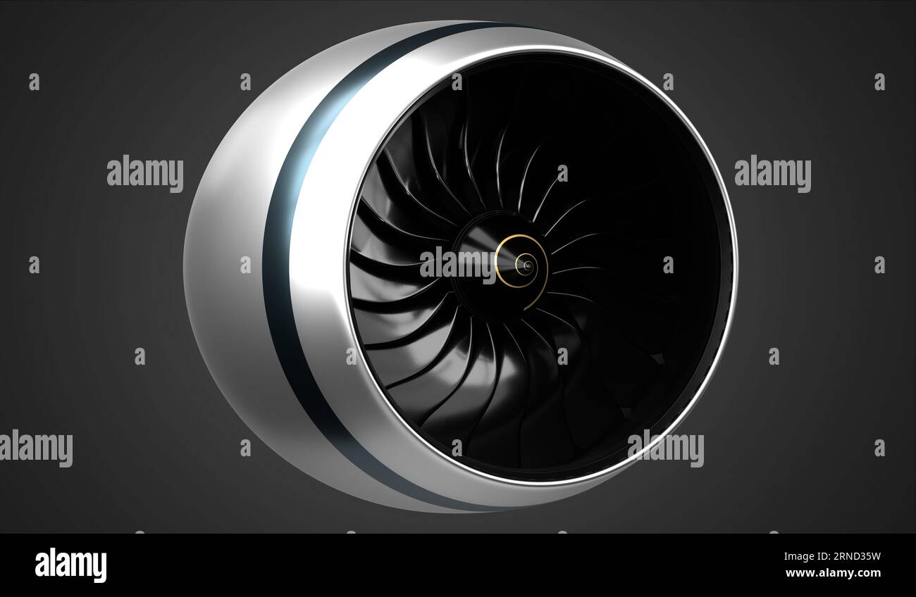 Jet engine isolated on grey background - 3D illustration Stock Photo ...