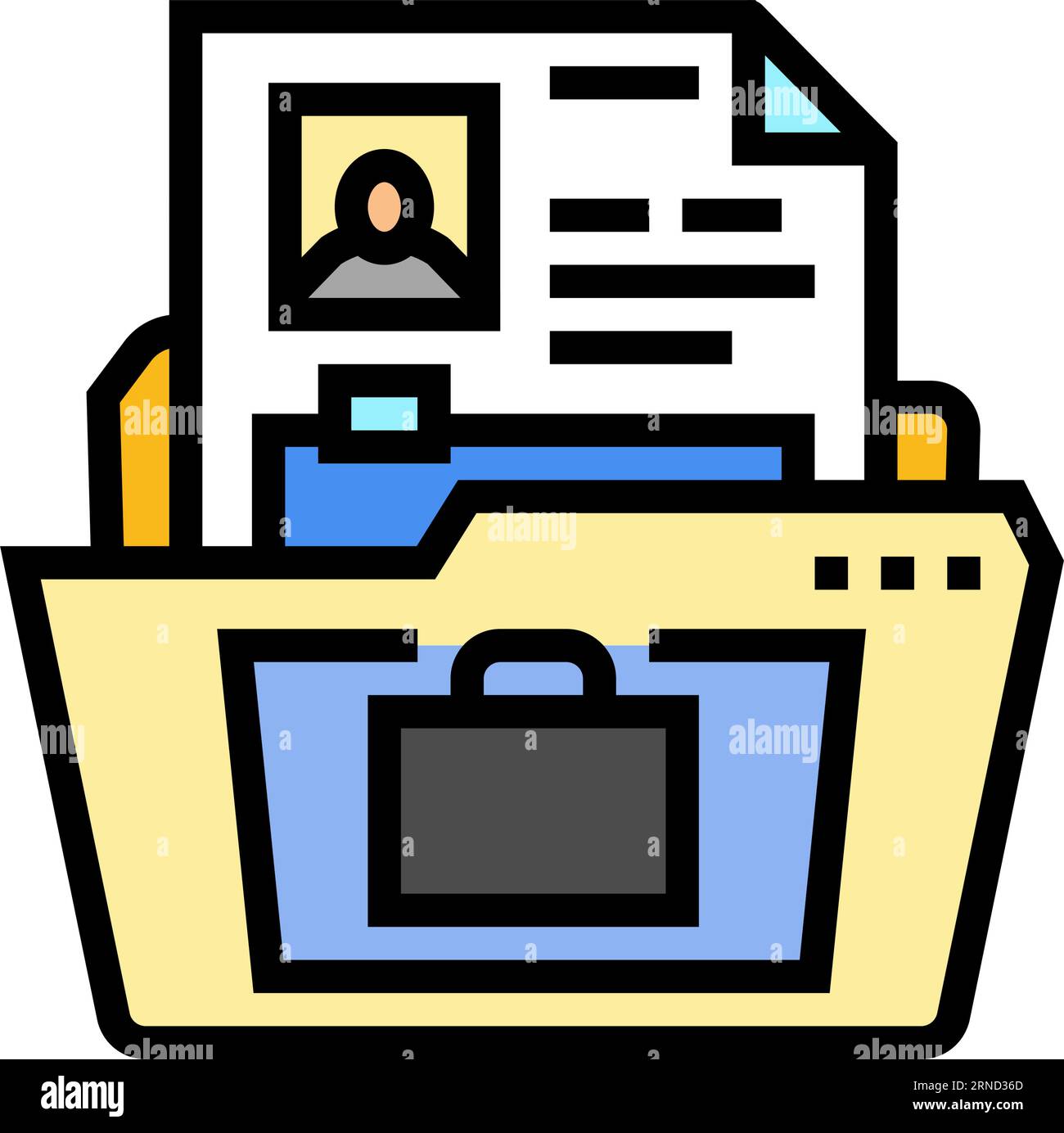 portfolio folder interview job color icon vector illustration Stock ...