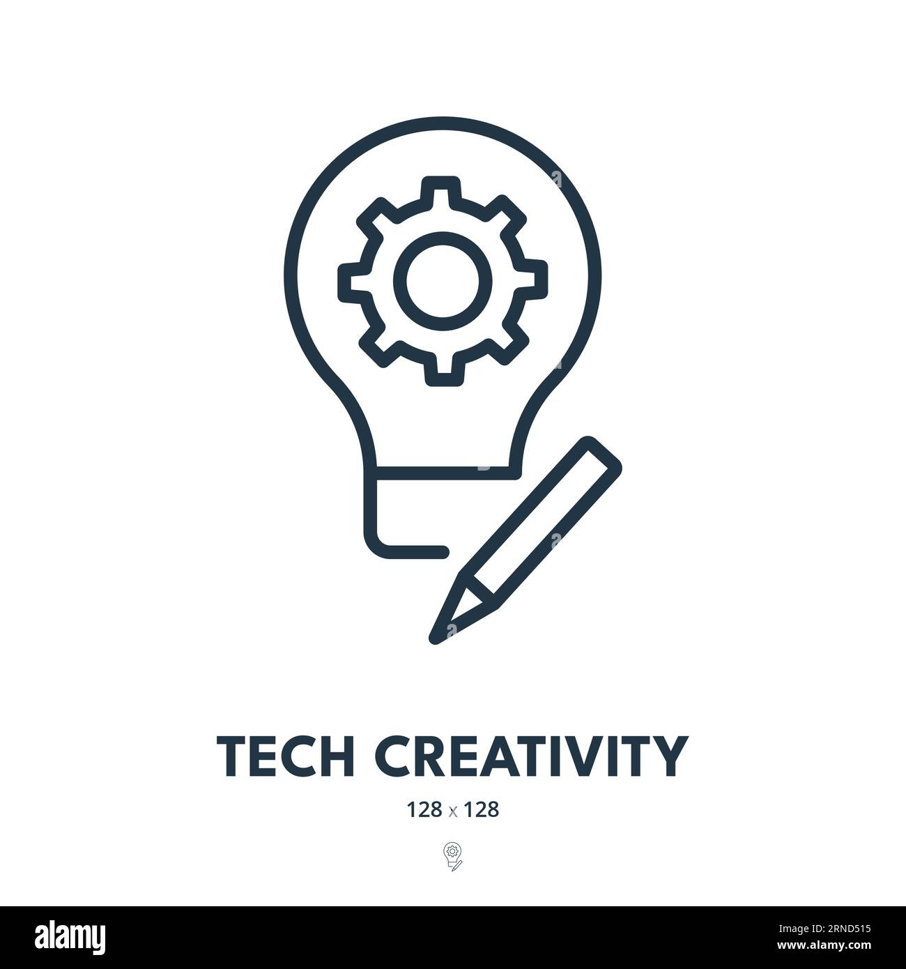 Tech Creativity Icon. Technology, Innovation, Invention. Editable ...