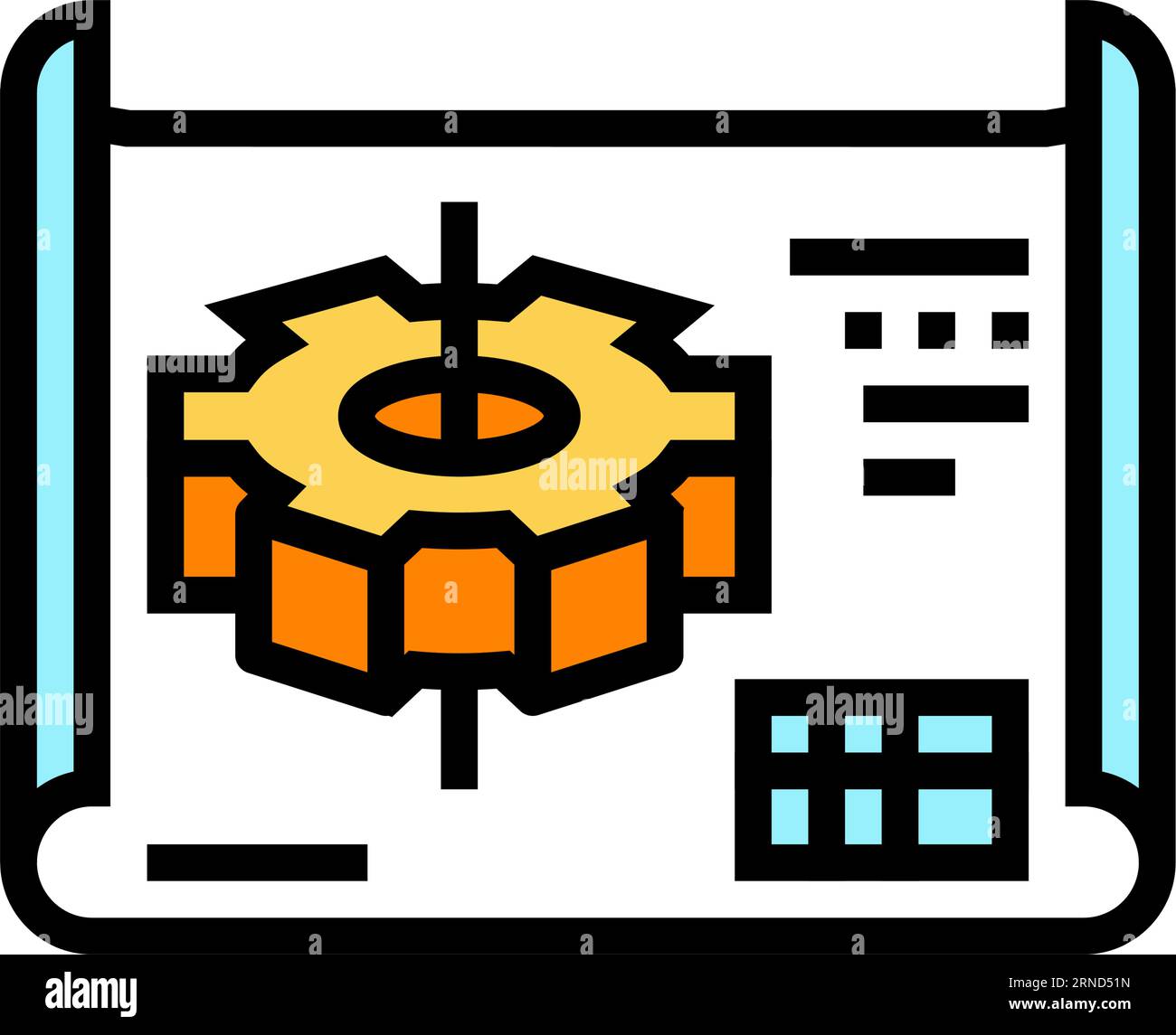 engineering drawing manufacturing engineer color icon vector ...