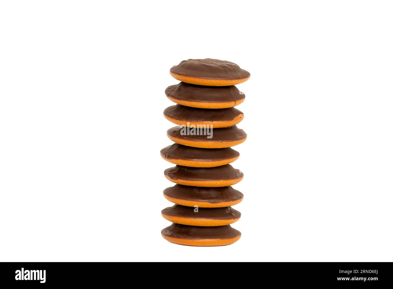 A Stack Of Cookies With Chocolate Icing On A White Background Dessert Sweet Cookies Stock
