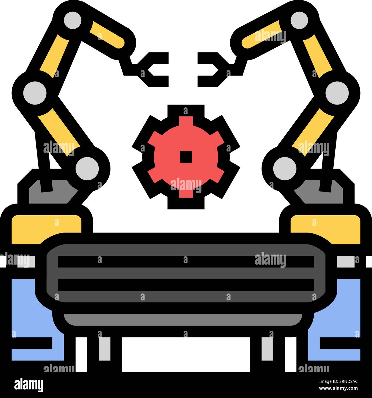 industrial automation mechanical engineer color icon vector ...