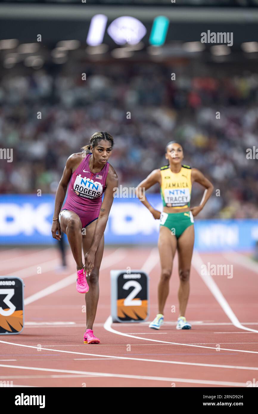 Raevyn Rogers participating in the 800 meters at the World Athletics ...