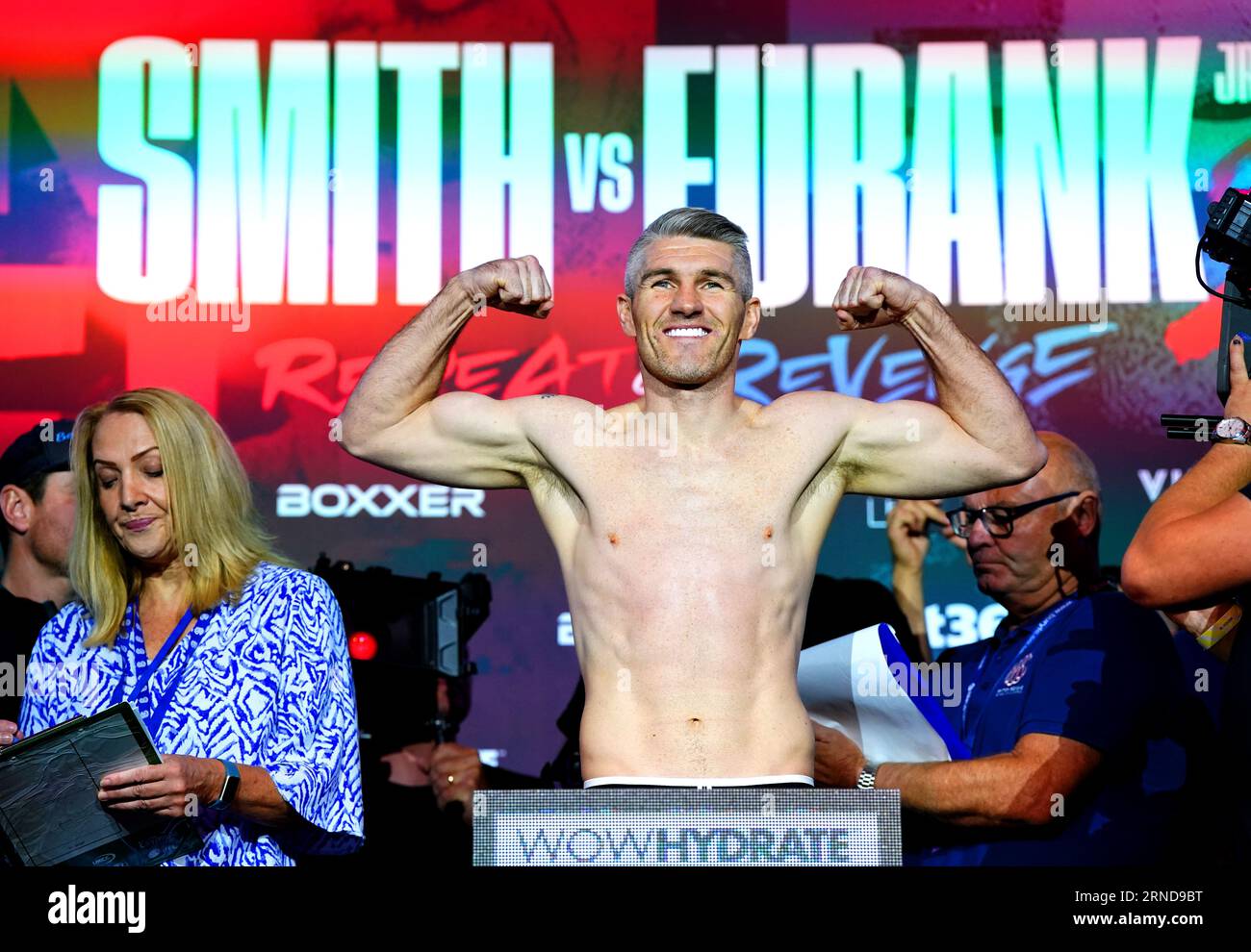 Liam Smith during a weigh-in at New Century Hall, Manchester. Picture ...
