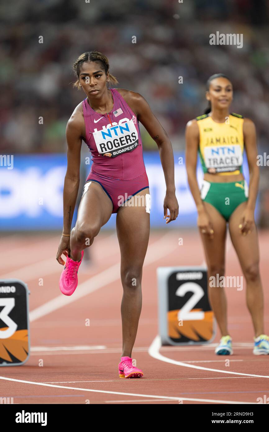 Raevyn Rogers participating in the 800 meters at the World Athletics ...