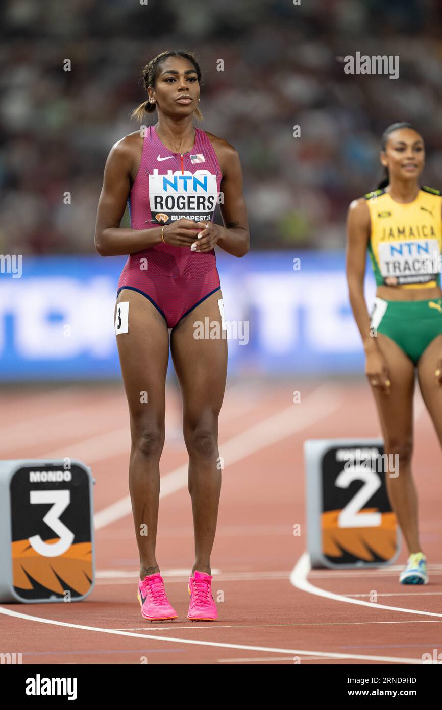 Raevyn Rogers participating in the 800 meters at the World Athletics ...