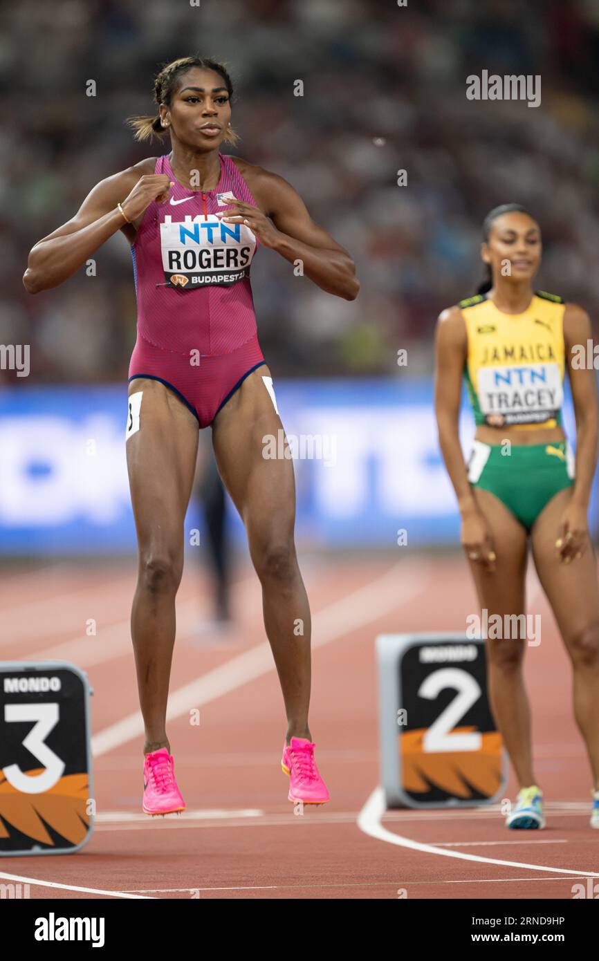 Raevyn Rogers participating in the 800 meters at the World Athletics ...
