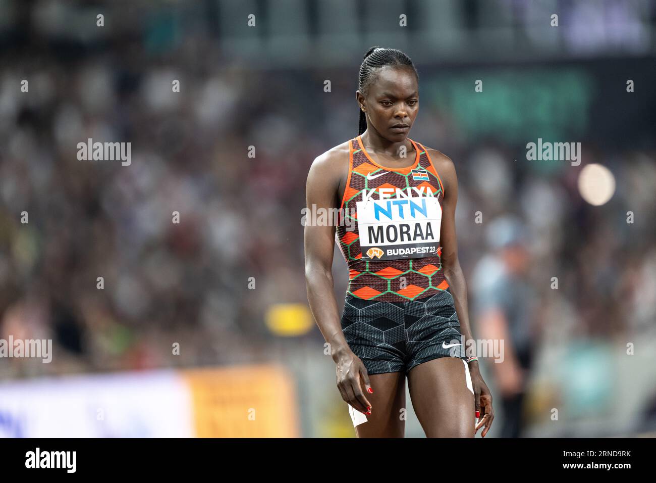 Mary Moraa participating in the 800 meters at the World Athletics ...
