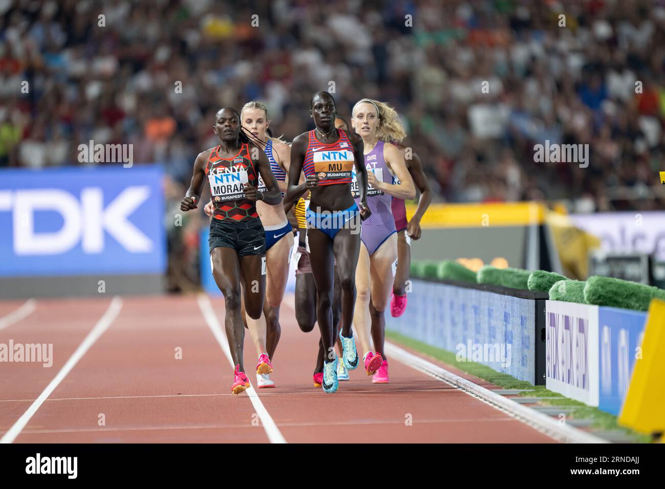 Athing Mu participating in the 800 meters at the World Athletics ...