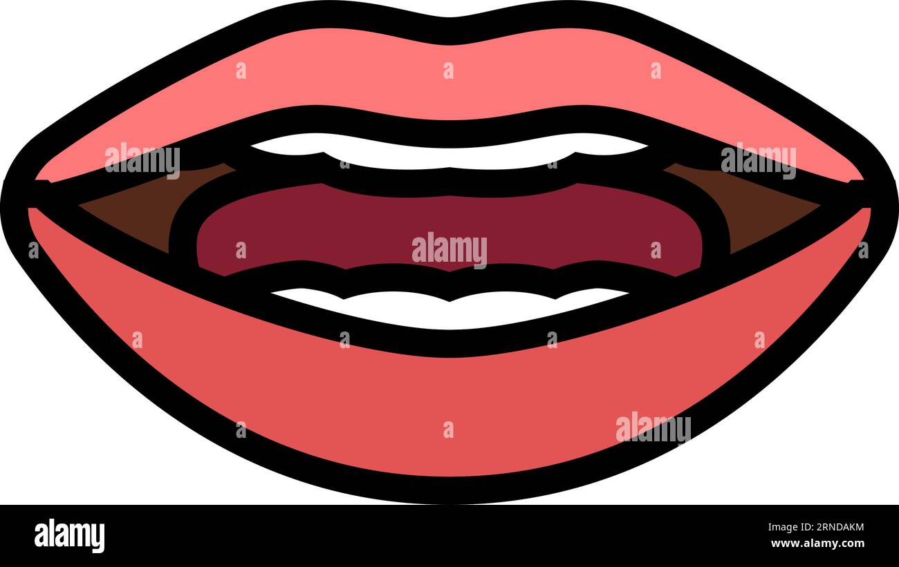 r letter mouth animate color icon vector illustration Stock Vector ...