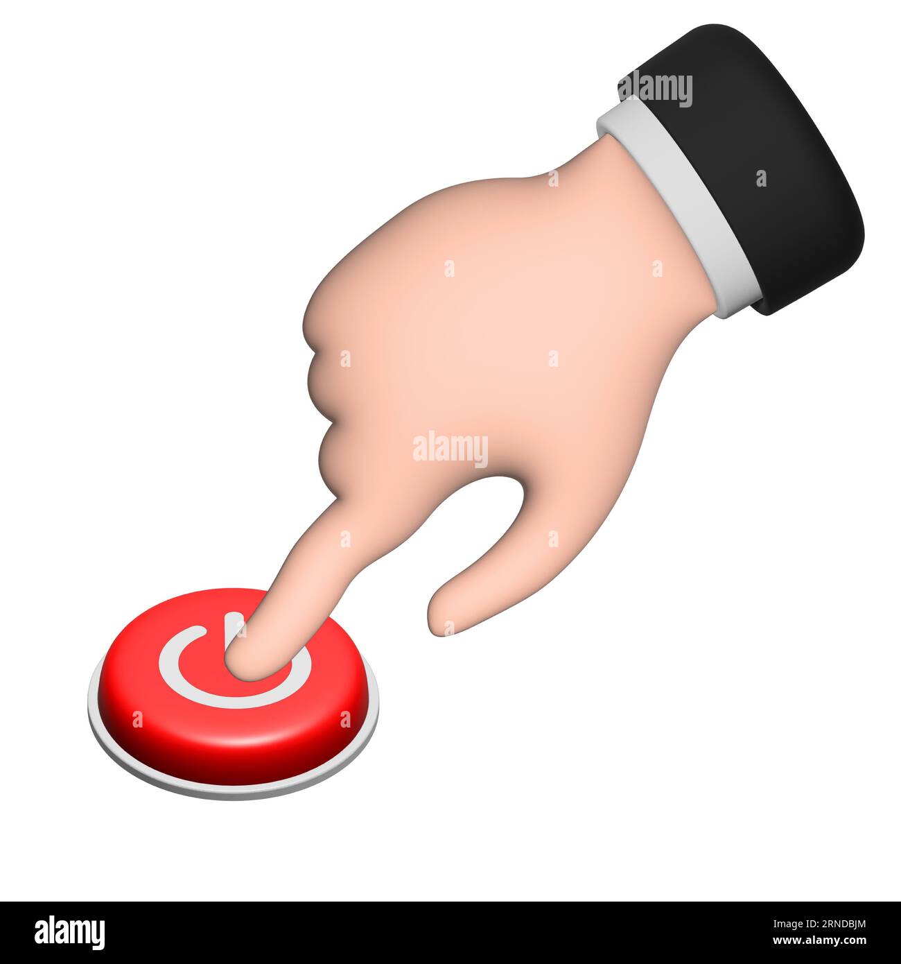 A man pressing a power button Stock Photo - Alamy