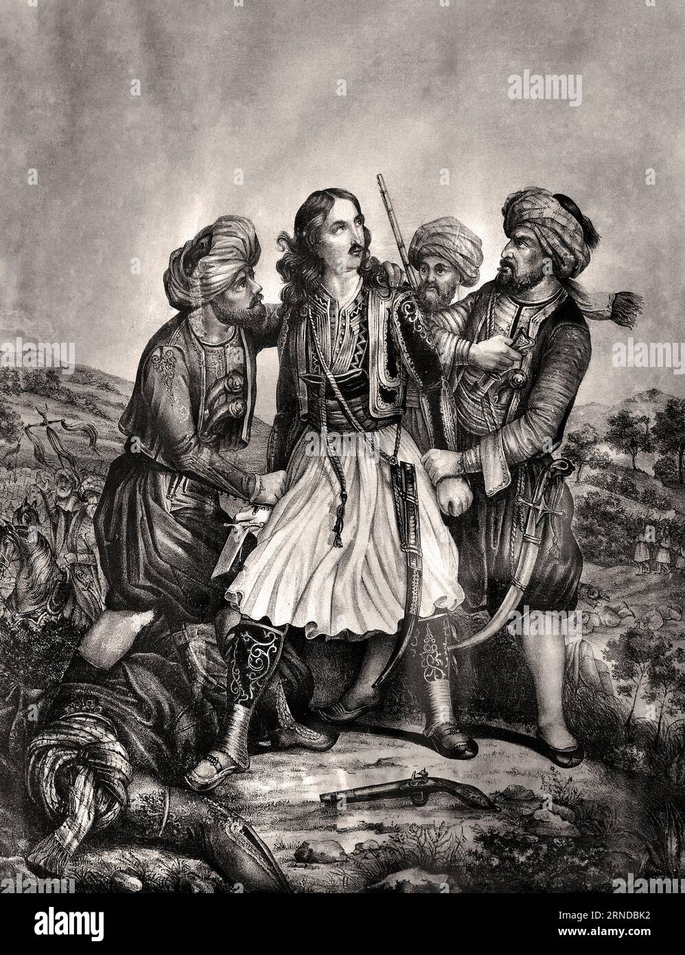 The capture of Athanasios Diakos 1841 Greek Museum Athens Orthodox Byzantine Church Greece Stock ...