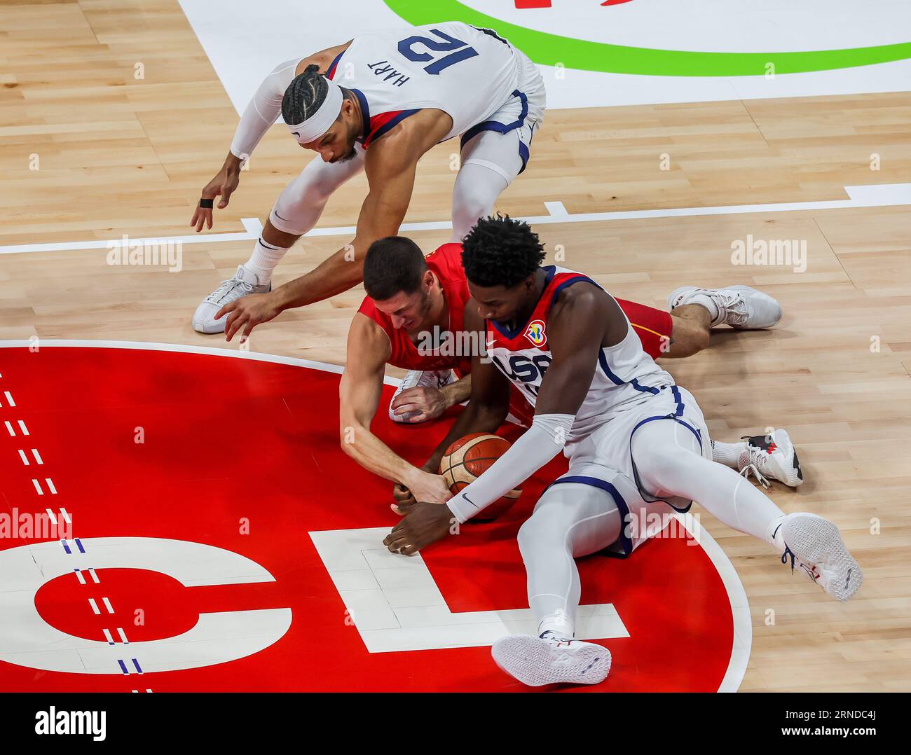 Manila, Philippines. 1st Sep, 2023. Jaren Jackson Jr. (R) and Josh Hart ...
