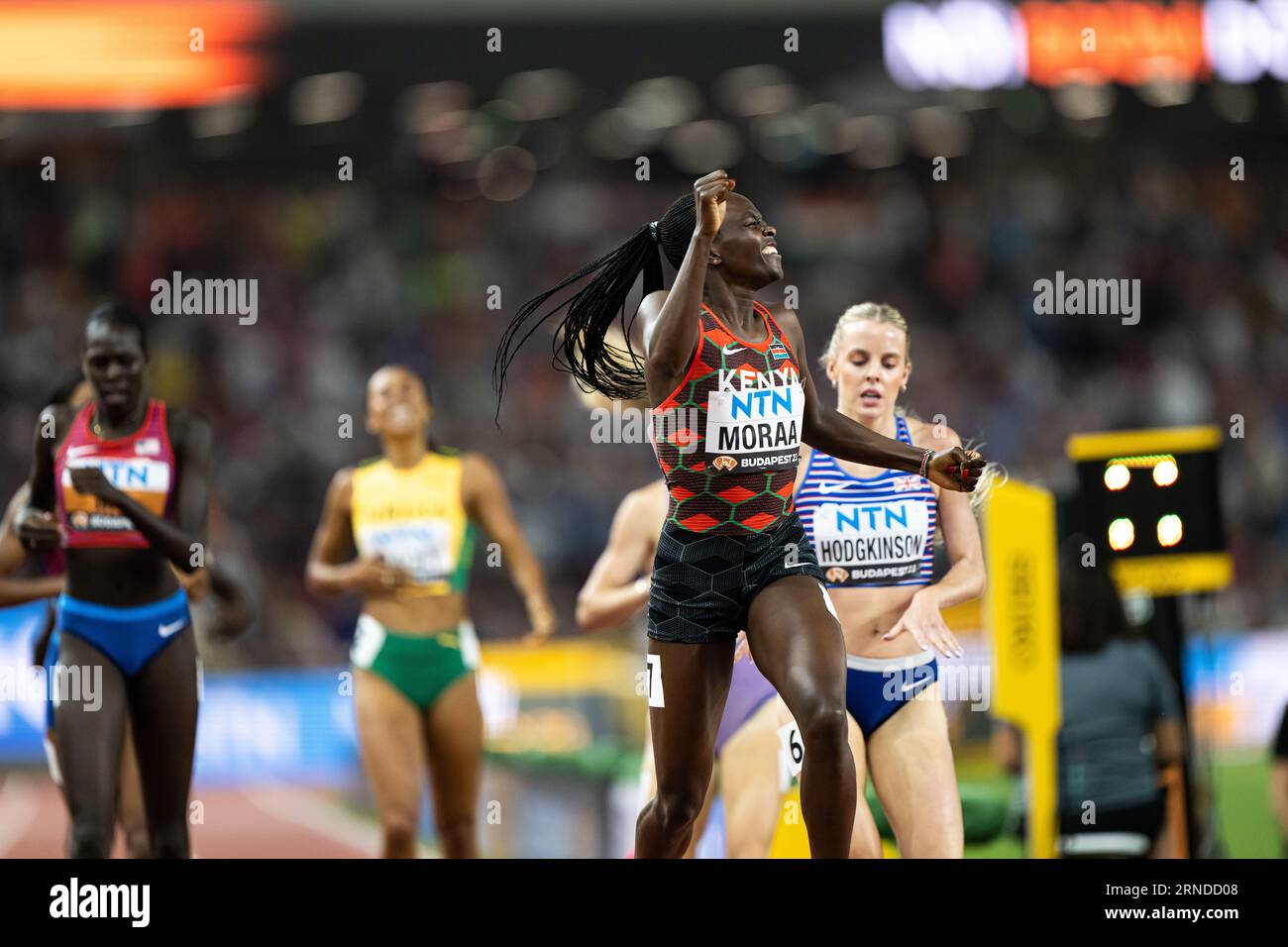 Mary Moraa winning in the 800 meters at the World Athletics ...