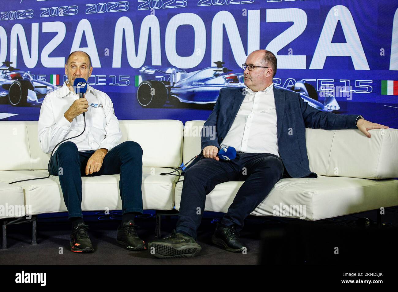 Monza, Italy. 31st Aug, 2023. Bruno Michel (CEO of Formula 2), Robert ...