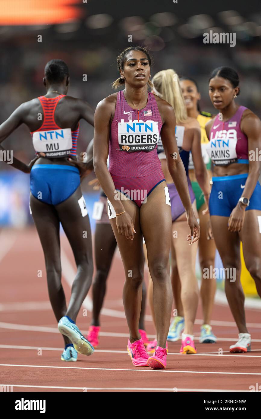 Raevyn Rogers participating in the 800 meters at the World Athletics ...