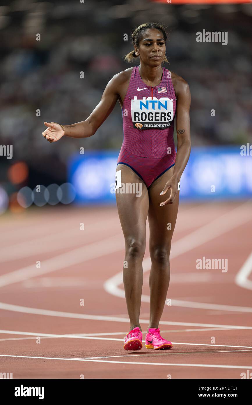 Raevyn Rogers participating in the 800 meters at the World Athletics ...