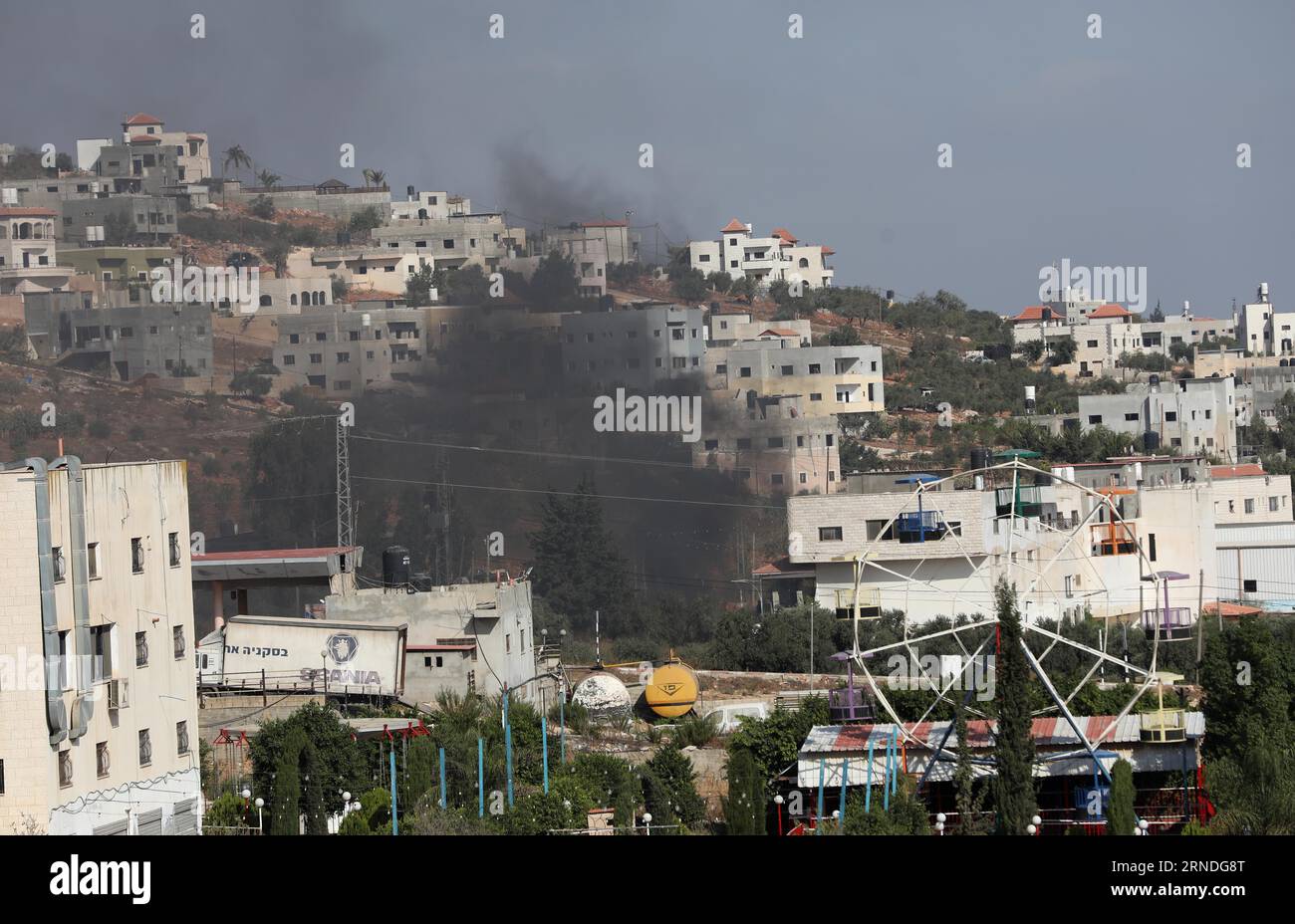 Tubas. 1st Sep, 2023. Smoke rises during clashes between Palestinians ...
