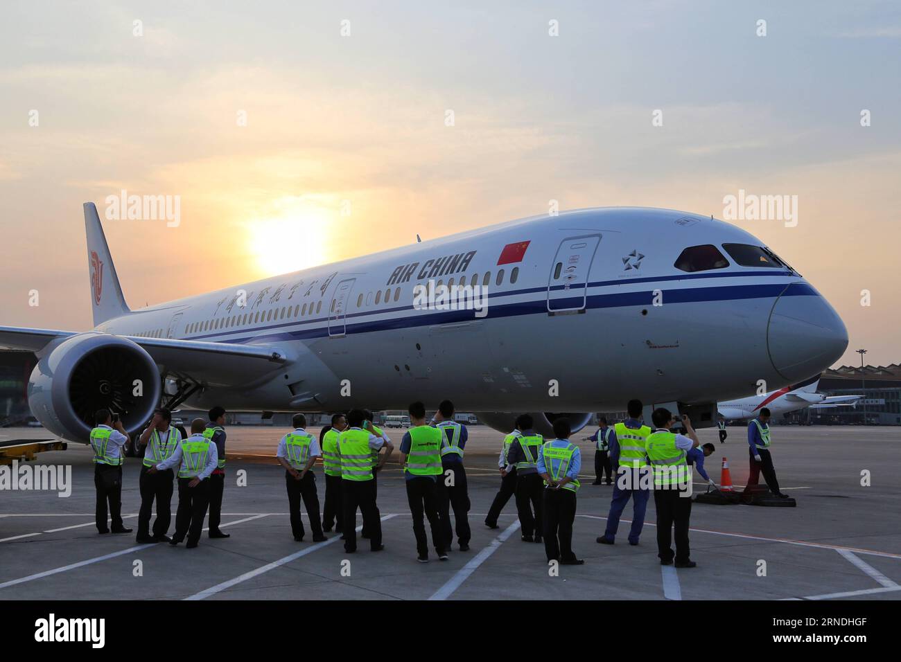 BEIJING, May 20, 2016 -- Photo taken on May 20, 2016 shows a Boeing 787 ...