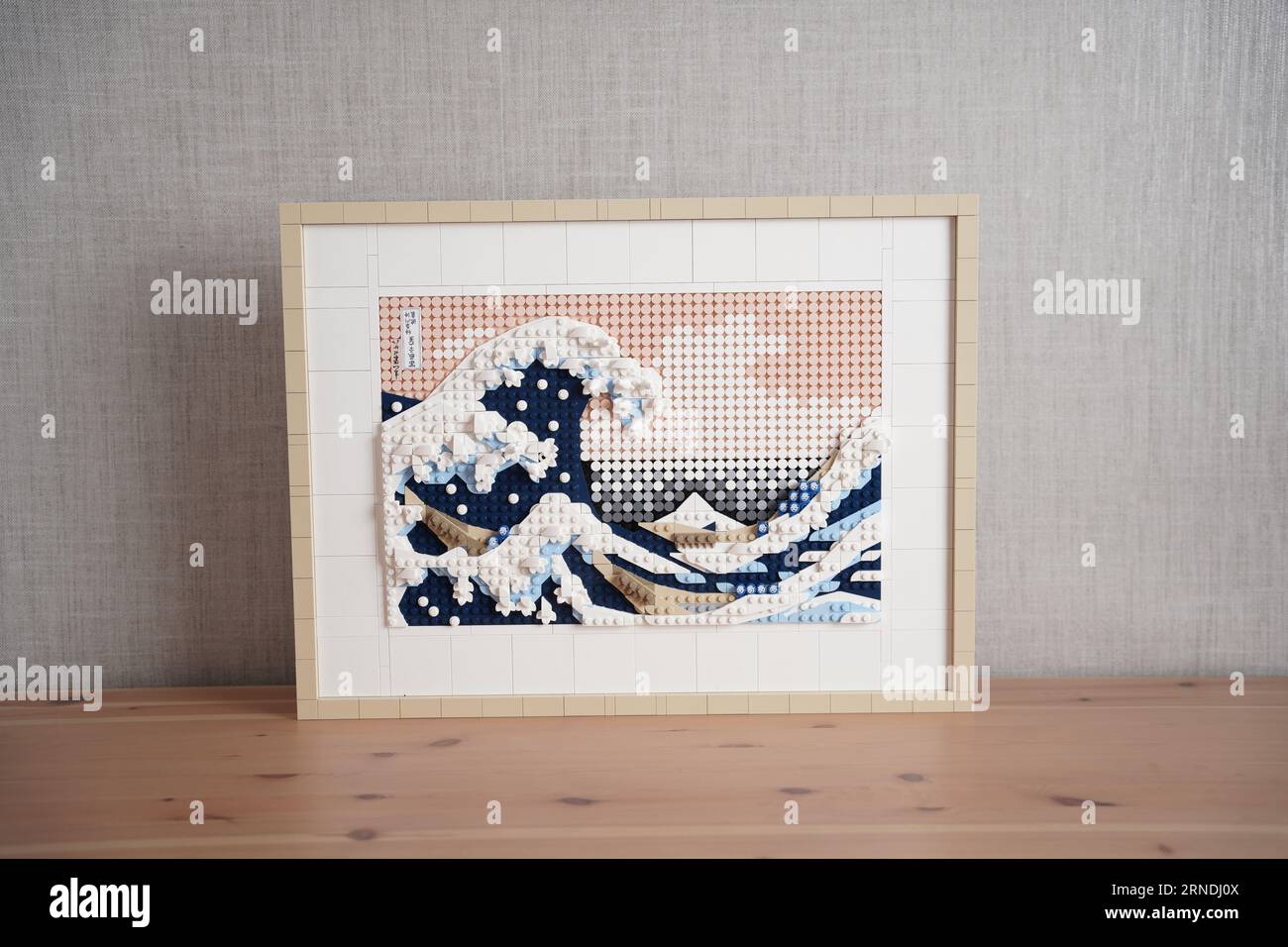 Hokusai – The Great Wave. legos canvas art Stock Photo - Alamy
