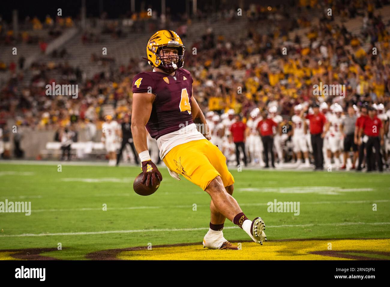 Arizona State running back Cam Skattebo (4) rushes in for a touchdown ...