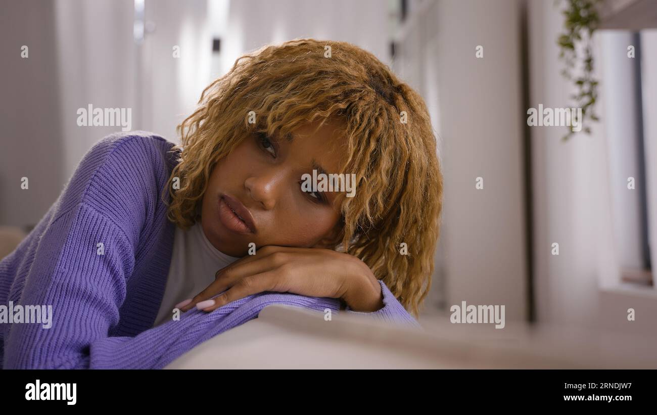 Sad lonely woman upset depressed female lady stressed worried ...