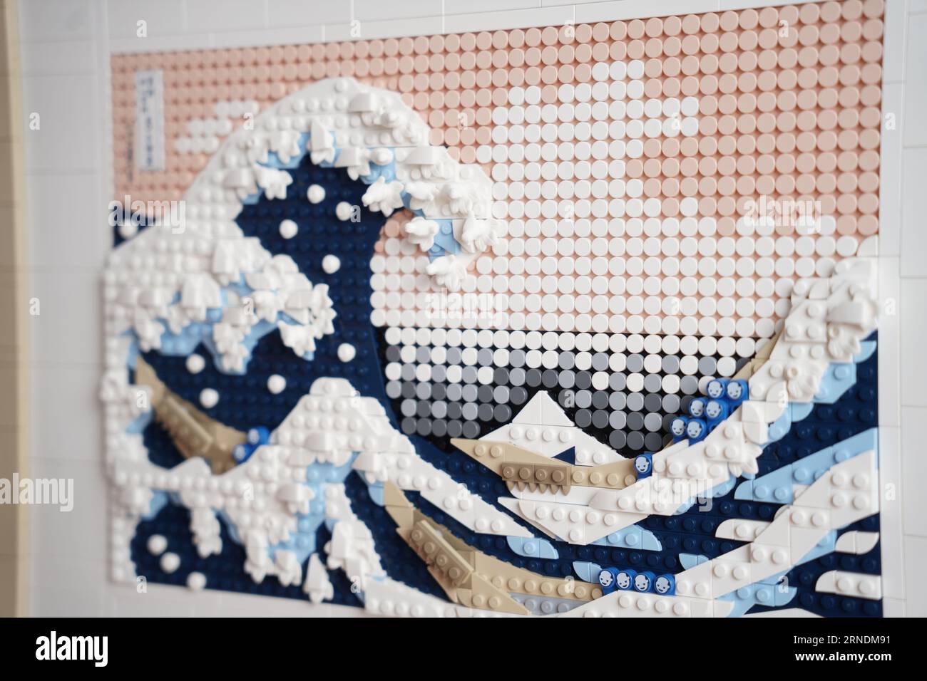 Hokusai – The Great Wave. legos canvas art Stock Photo - Alamy