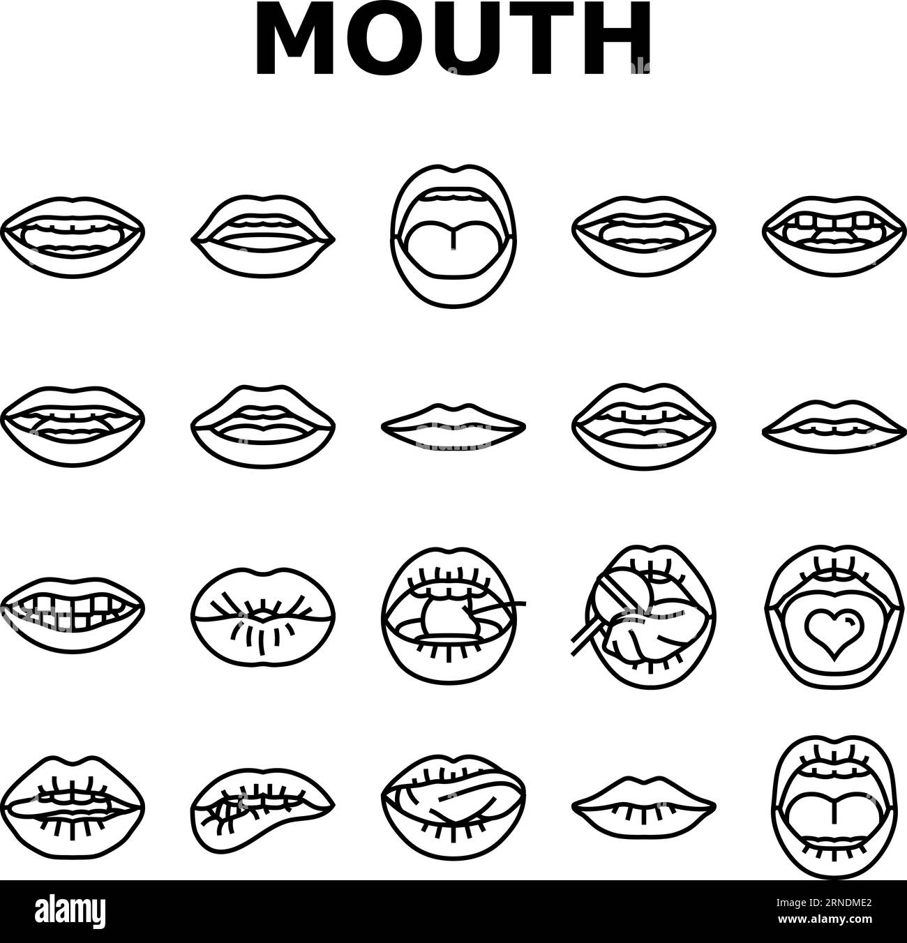 mouth character animation icons set vector Stock Vector Image & Art - Alamy