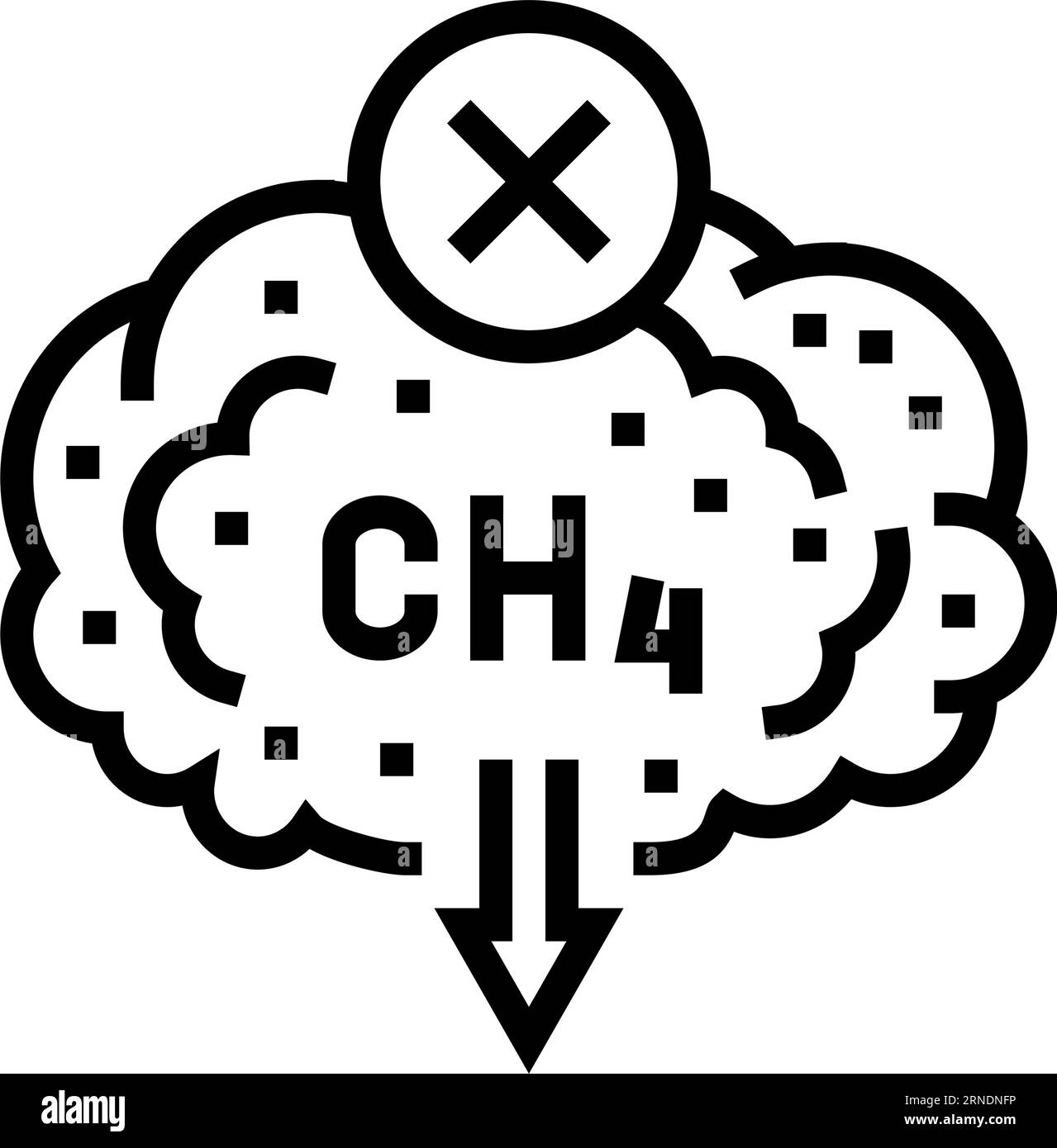 methane reduction environmental line icon vector illustration Stock ...