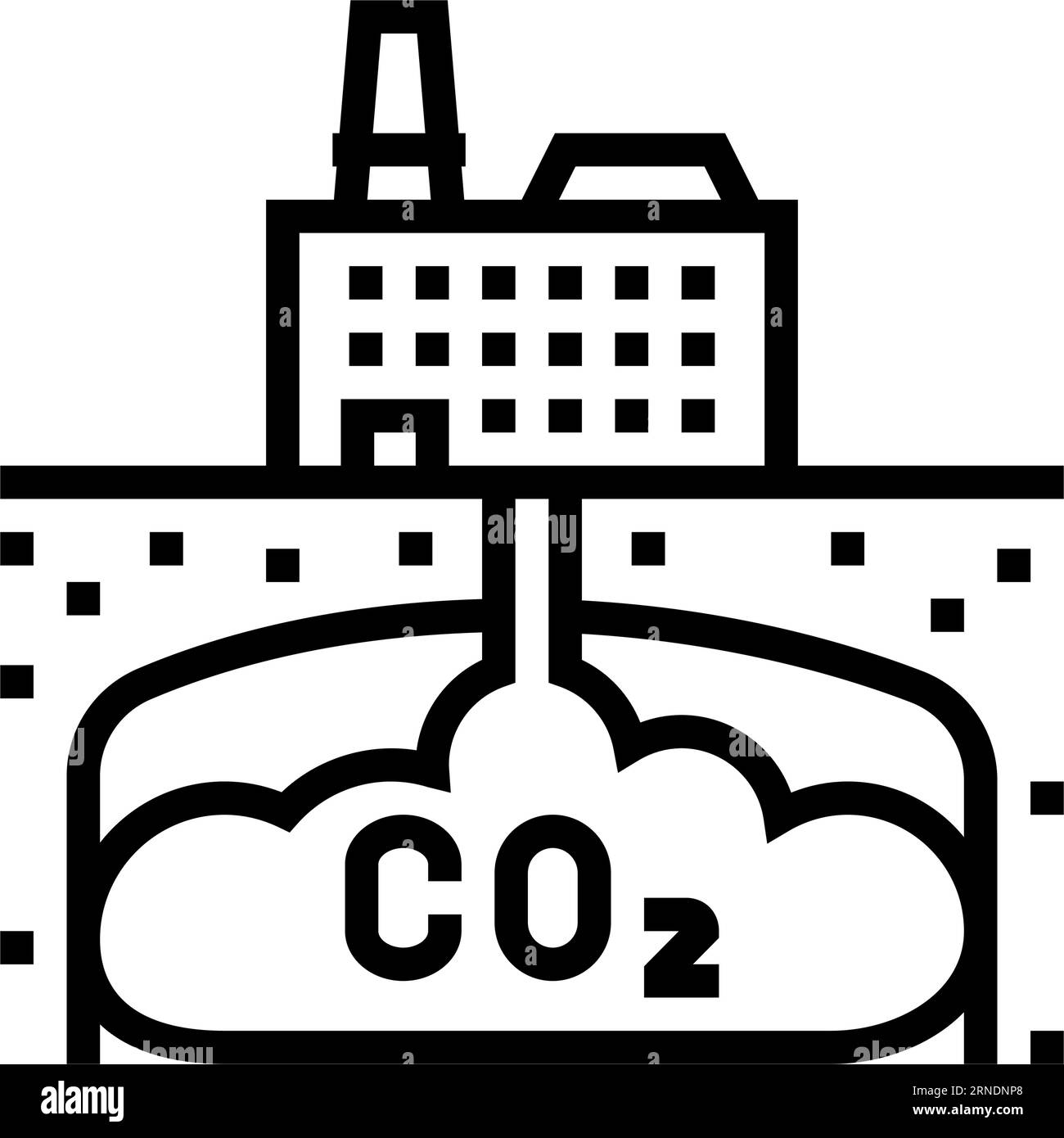carbon capture environmental line icon vector illustration Stock Vector ...