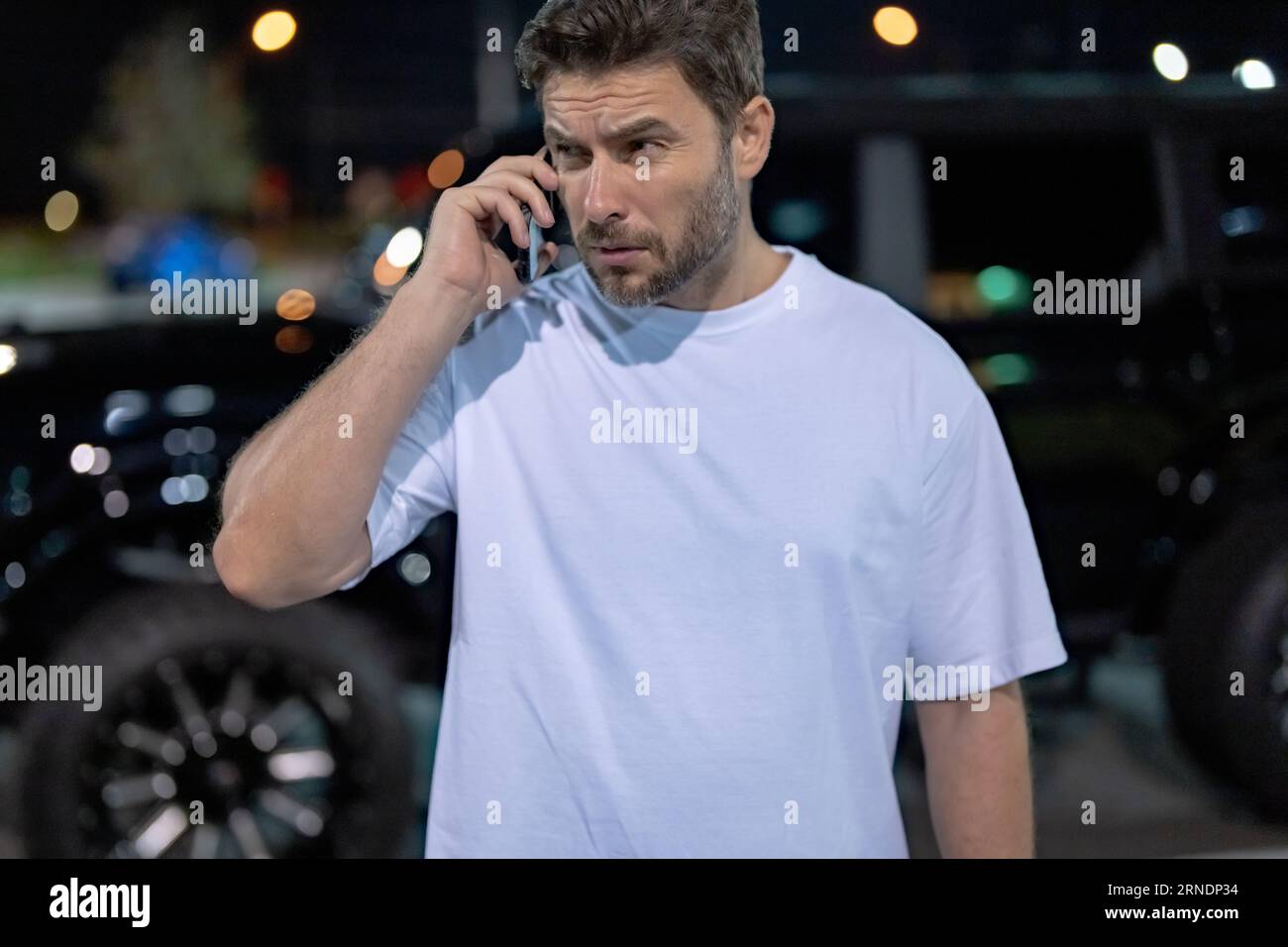 Aggressive brutal man. Hipster portrait look brutal. Displeased brutal ...