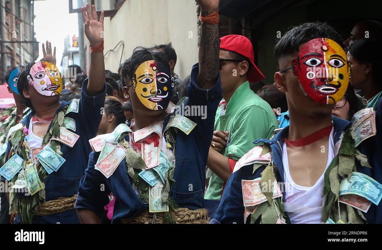 Kirtipur, Bagmati, Nepal. 1st Sep, 2023. Masked dancers perform in ...