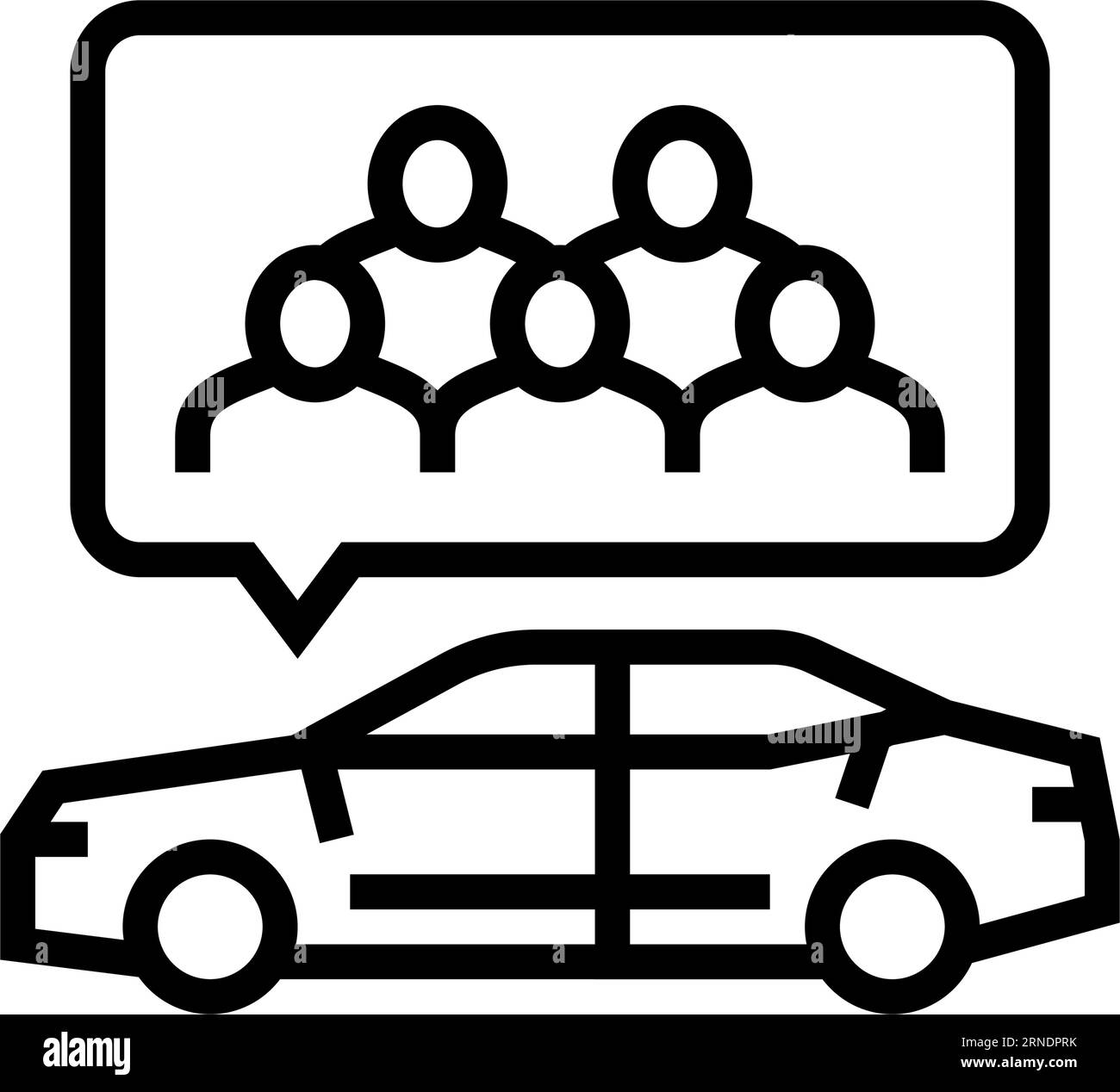 carpooling environmental line icon vector illustration Stock Vector ...