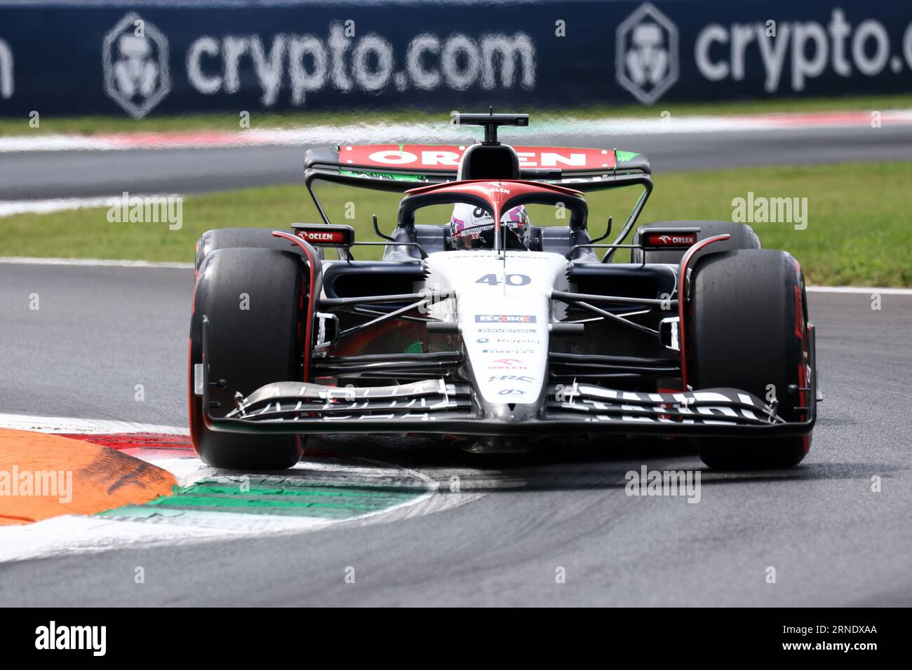 Monza, Italy. 01st Sep, 2023. Liam Lawson of AlphaTauri on track during free practice ahead of ...