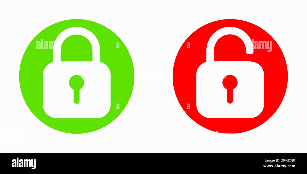 Lock and unlock padlock icons. Vector sign illustration Stock Vector ...