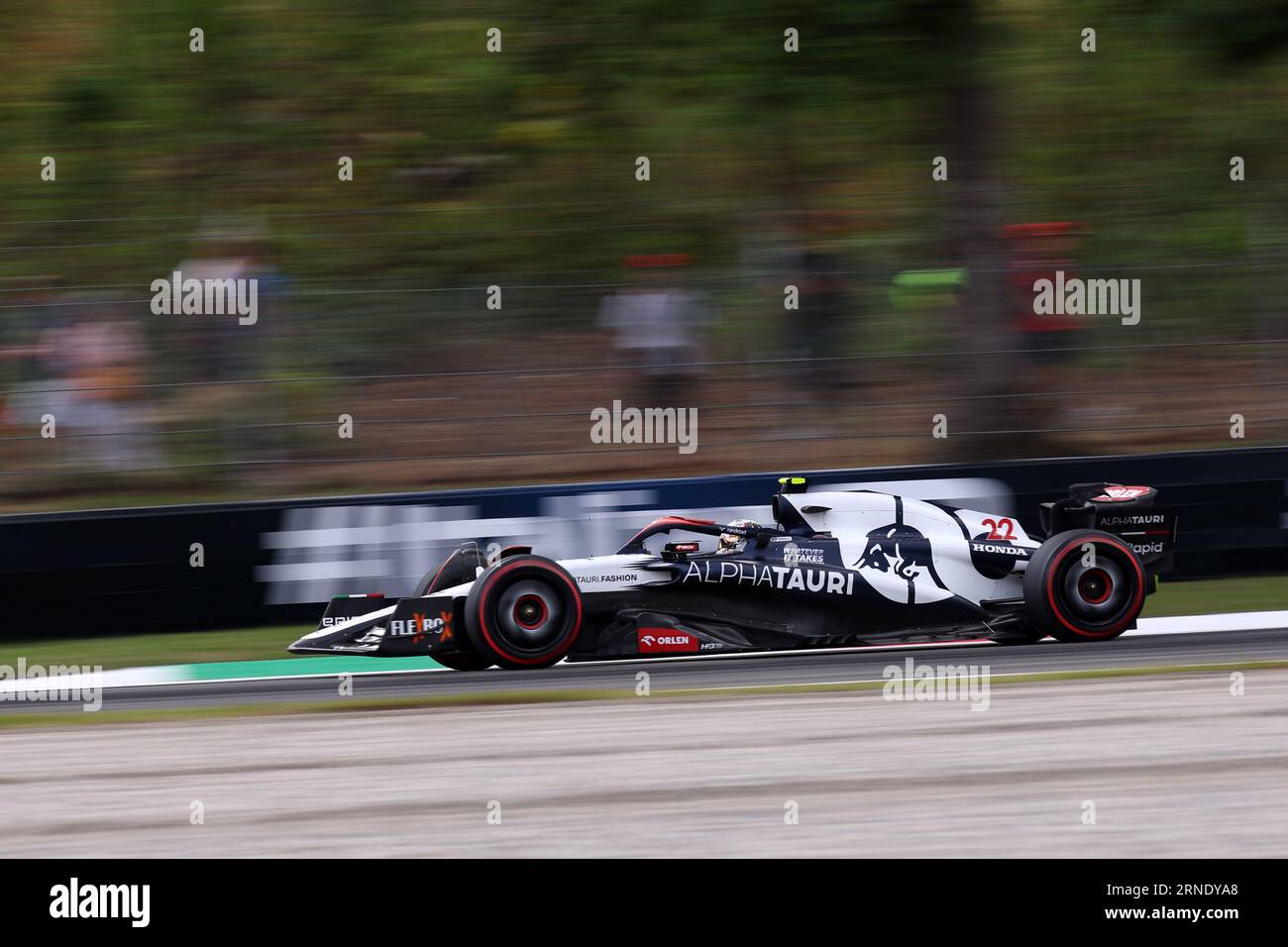 Monza, Italy. 01st Sep, 2023. Yuki Tsunoda of AlphaTauri on track during free practice ahead of ...