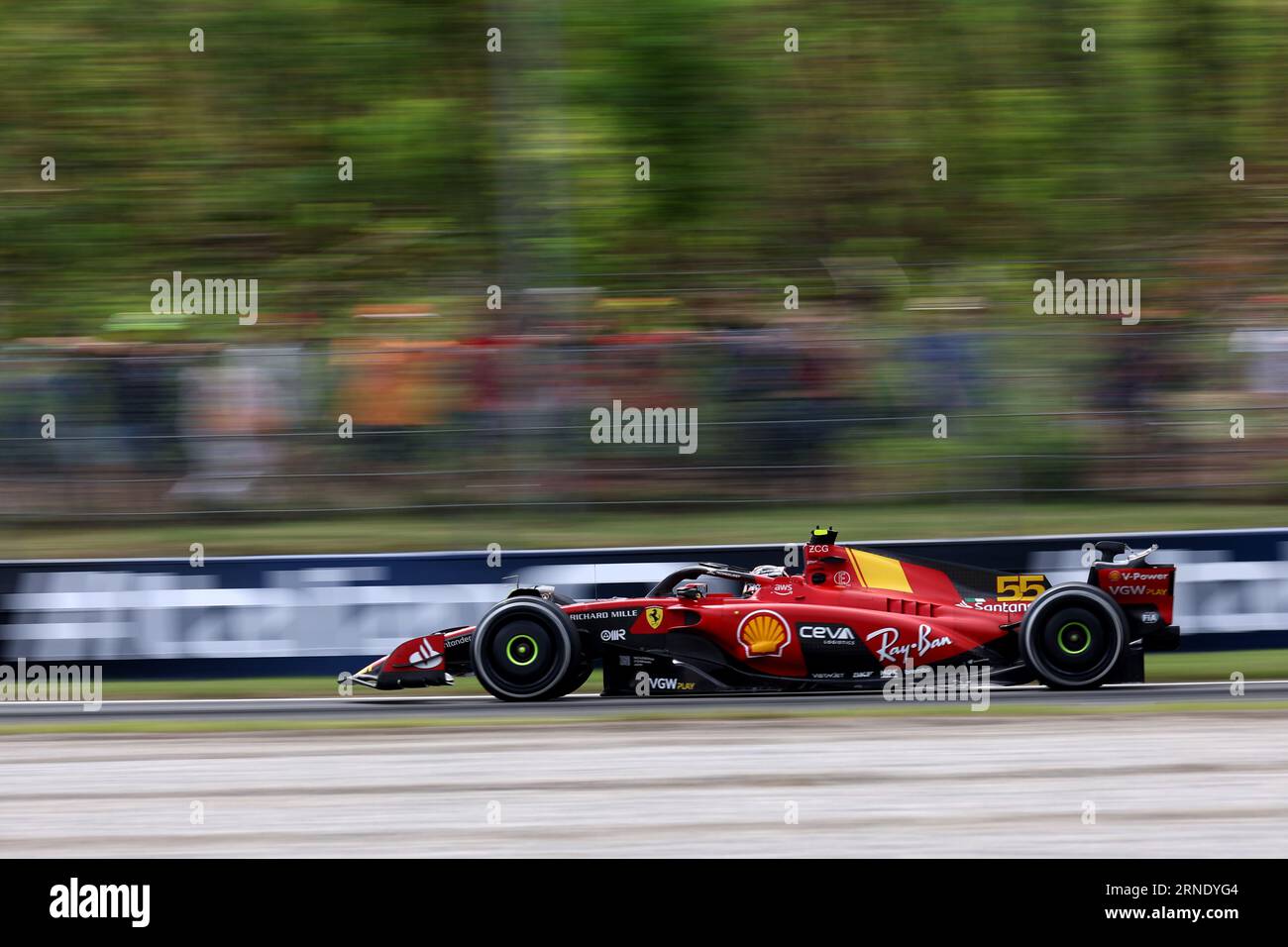Monza, Italy. 01st Sep, 2023. Carlos Sainz of Scuderia Ferrari on track during free practice ...