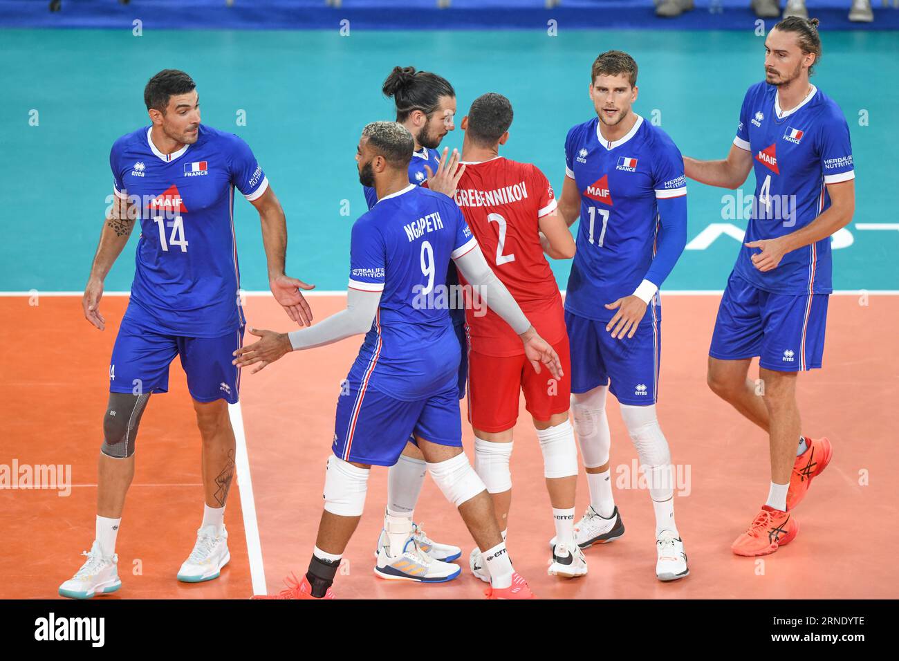 France volleyball team celebrating . Volleyball World Championship 2022 ...