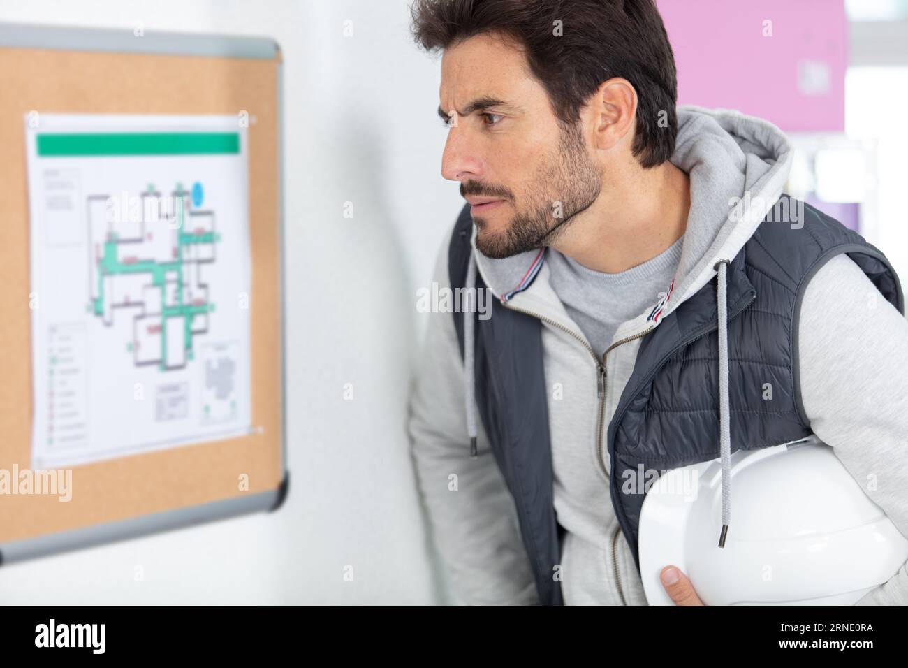 architect checking security during house construction Stock Photo - Alamy