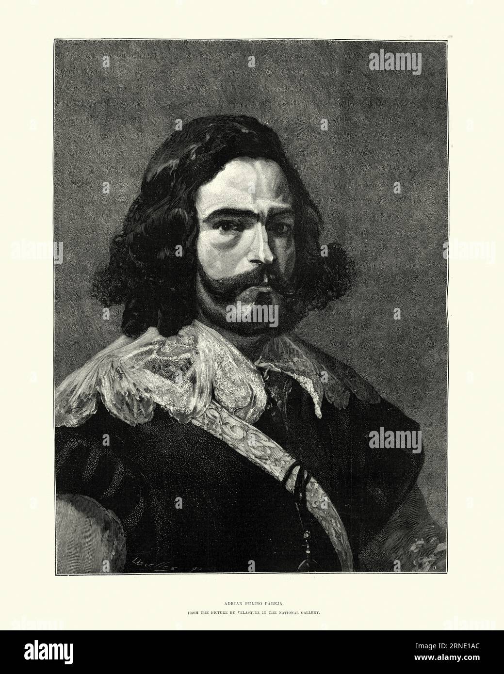 Vintage engraving of a Don Adrian Pulido Pareja by Juan Bautista ...