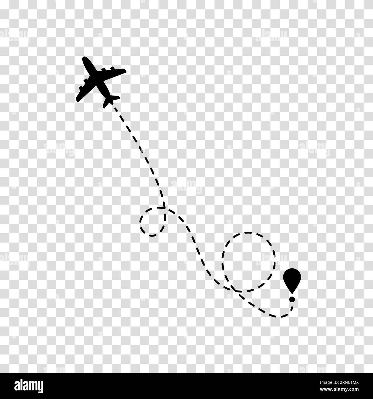 Airplane route plane path. Travel concept. Dotted path airplane ...