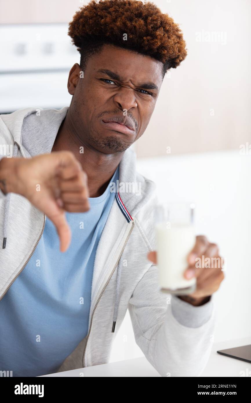 Young man milk allergy hi-res stock photography and images - Alamy