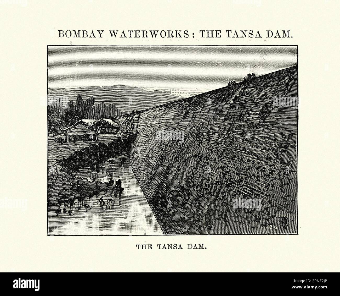 View of the Tansa Dam an earthfill and gravity dam on Tansa river near ...