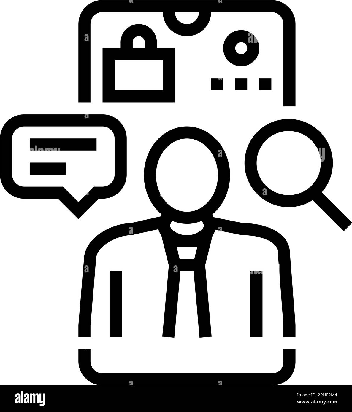 phone interview interview job line icon vector illustration Stock ...