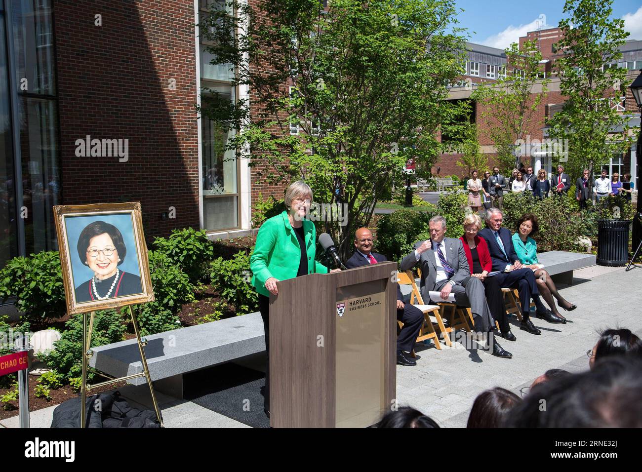 BOSTON, June 6, 2016 -- Harvard University President Drew Faust (L ...