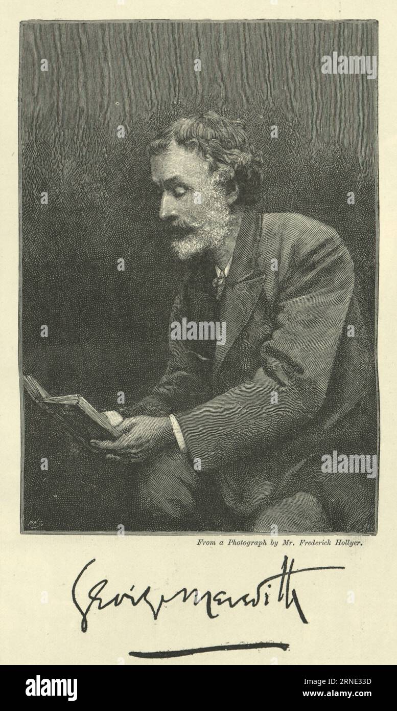 Vintage illustration, George Meredith an English novelist and poet of ...