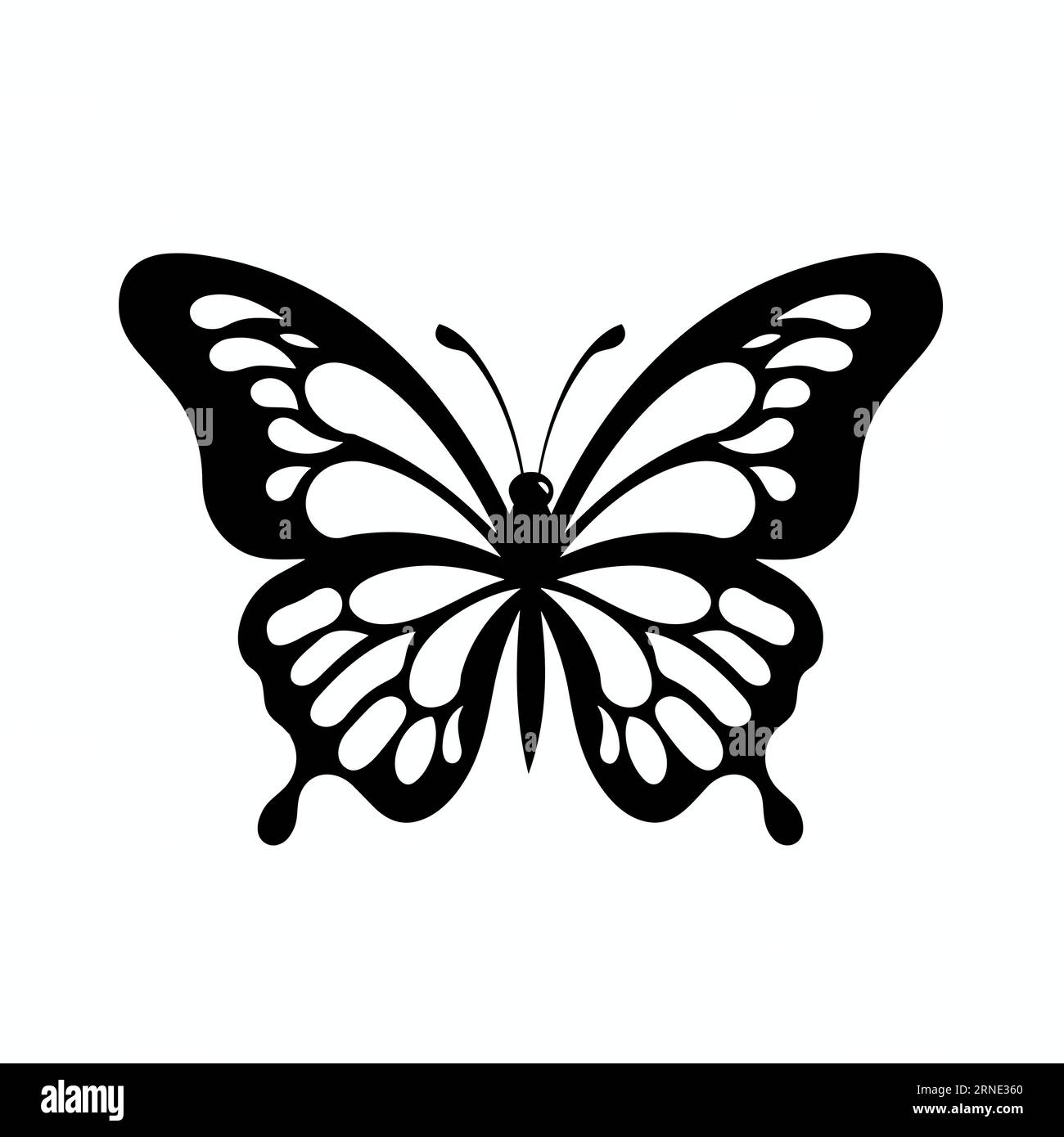 Butterfly Silhouette Butterfly Black Icon On White Background Stock